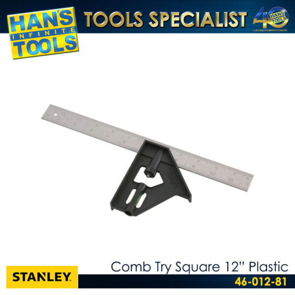 Stanley 46-012 Comb Try Square 12" Plastic - HANS INFINITE TOOLS