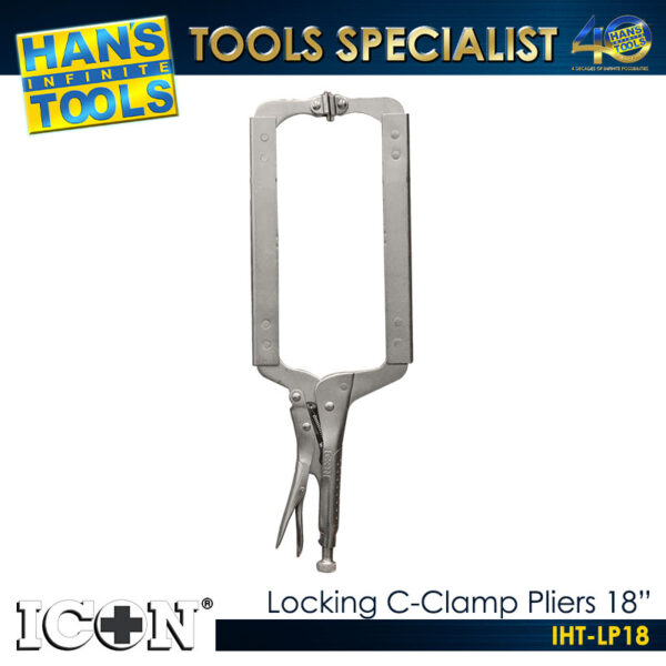 Johnson Elektrik (ICON) IHT-LP18 locking C-clamp Pliers 18" (6.5" Jaw ...